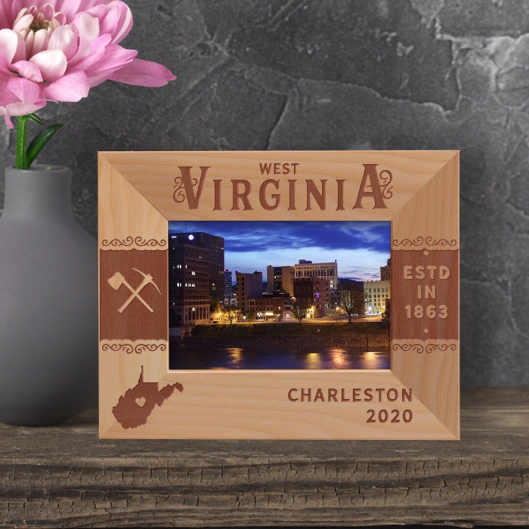Custom Frame West Virginia State, Personalized Photo Frame, Engraved ...