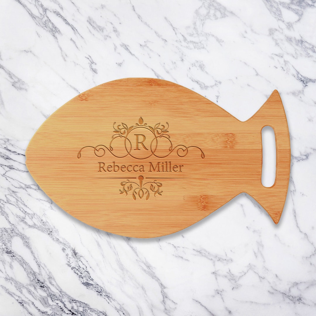 Personalized Bamboo Fish Shaped Cutting Board, Customized Fish Cutting ...