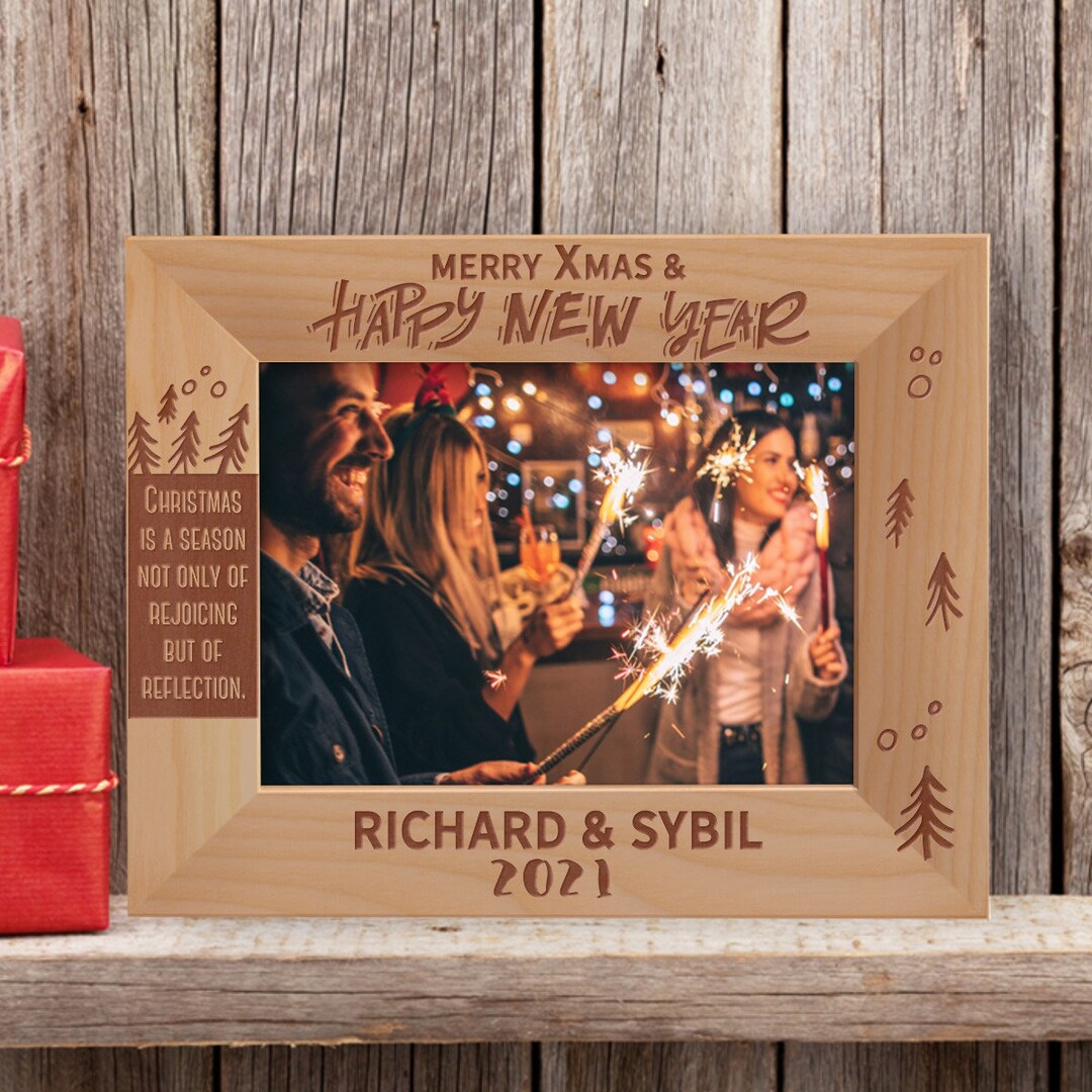 Personalized Christmas Photo Frame, Custom Photo Frame, Engraved Family ...