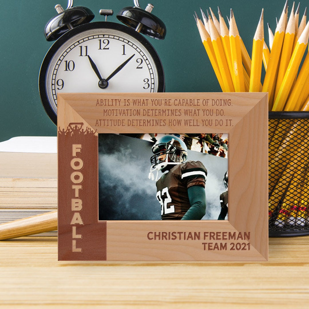 Custom Football Photo Frame, Personalized Picture Frame, Engraved Photo ...