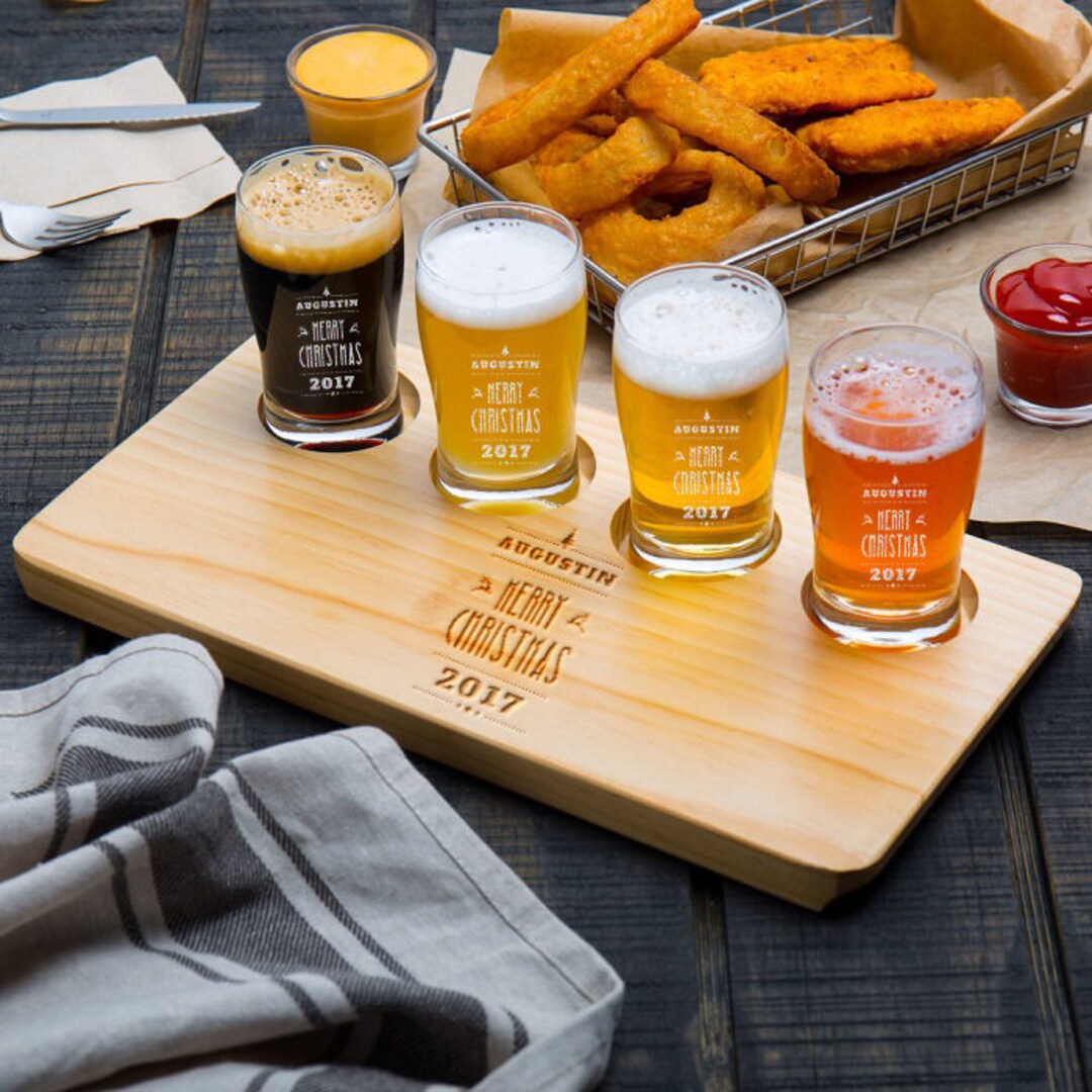 Personalized Beer Flight Set, Customized Beer Flight Paddle, Engraved ...