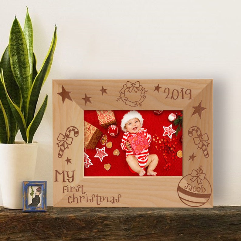 Babies First Christmas Photo Frame My First Christmas | Etsy