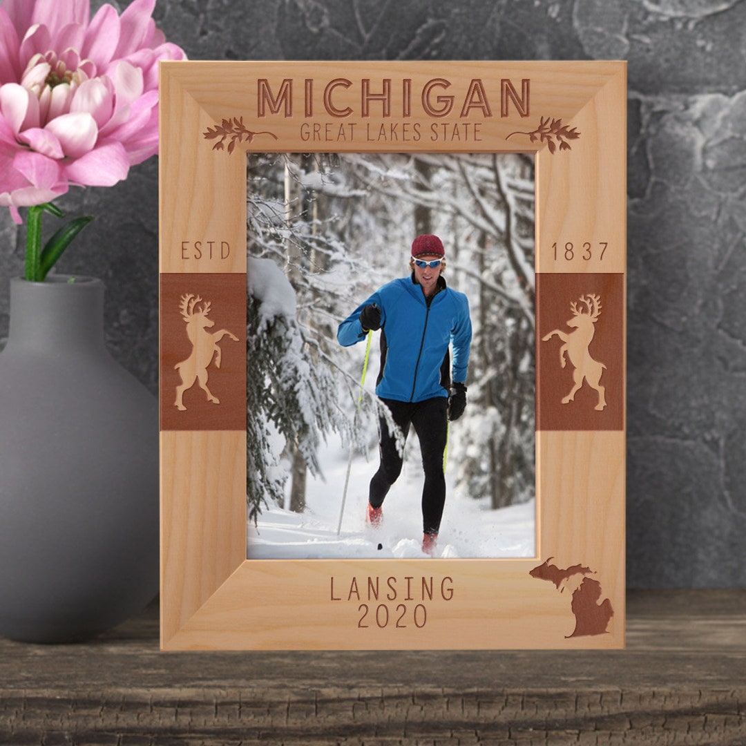 Custom Frame Michigan State, Personalized US States Photo Frame ...