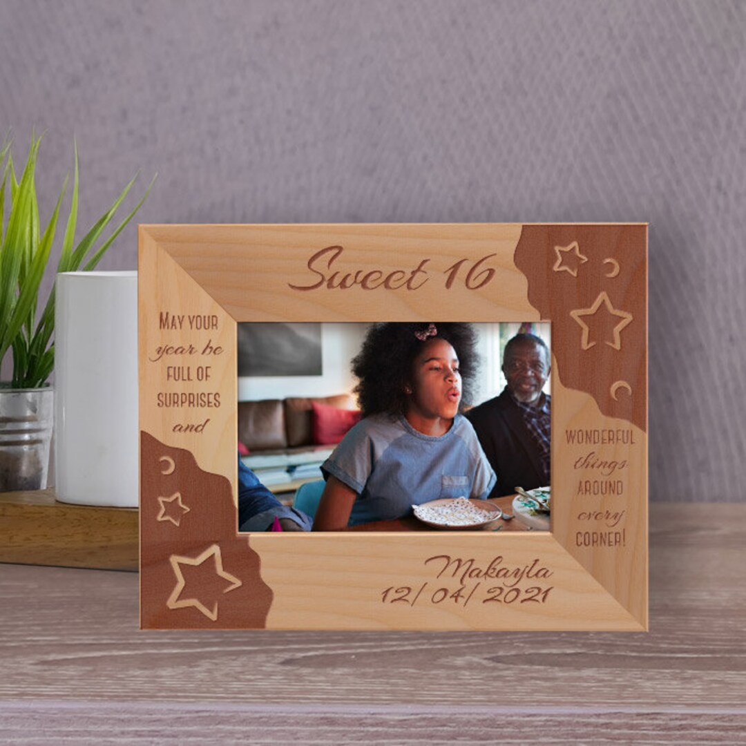 Personalized Sweet 16 Photo Frame, Custom Photo Frame, Engraved Photo ...