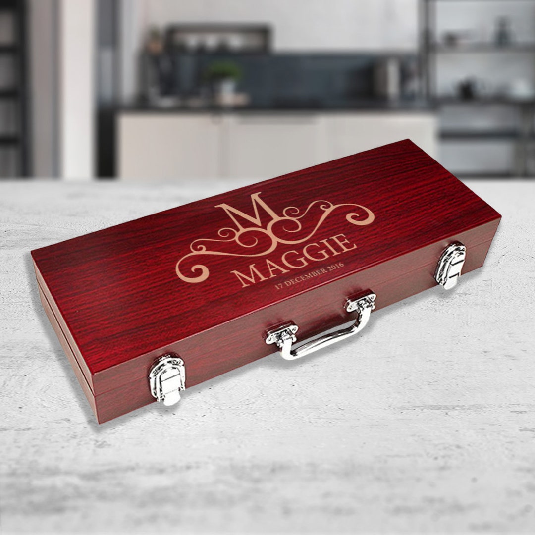 Personalized BBQ Grill Set, Customizable Name Initial Grill Gift Tool ...