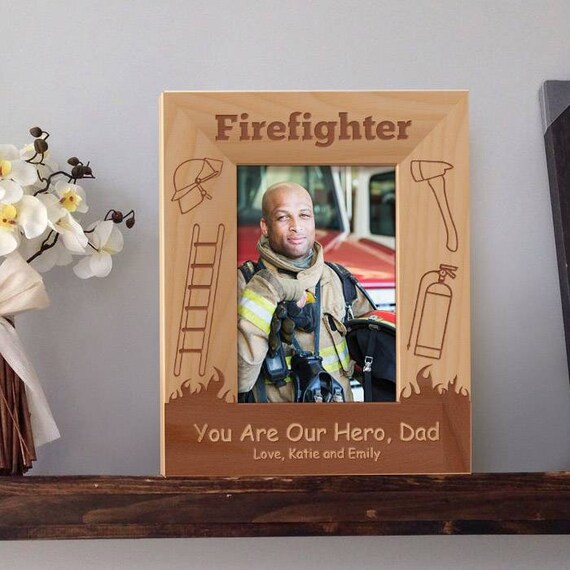 Firefighter Photo Frame Personalized Firefighter Frame Our | Etsy