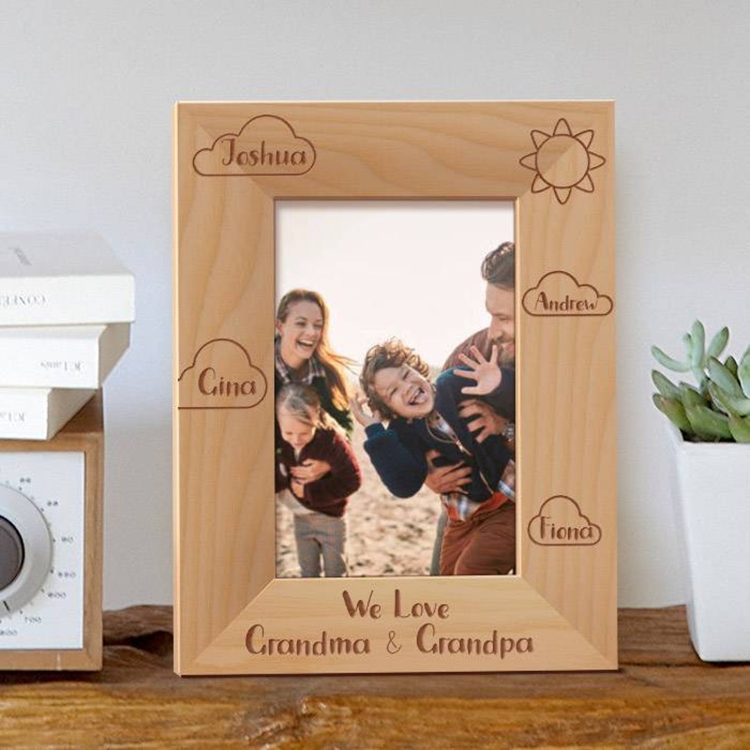 Custom Grandparents Picture Frame, Engraved Grandpa Photo Frame ...