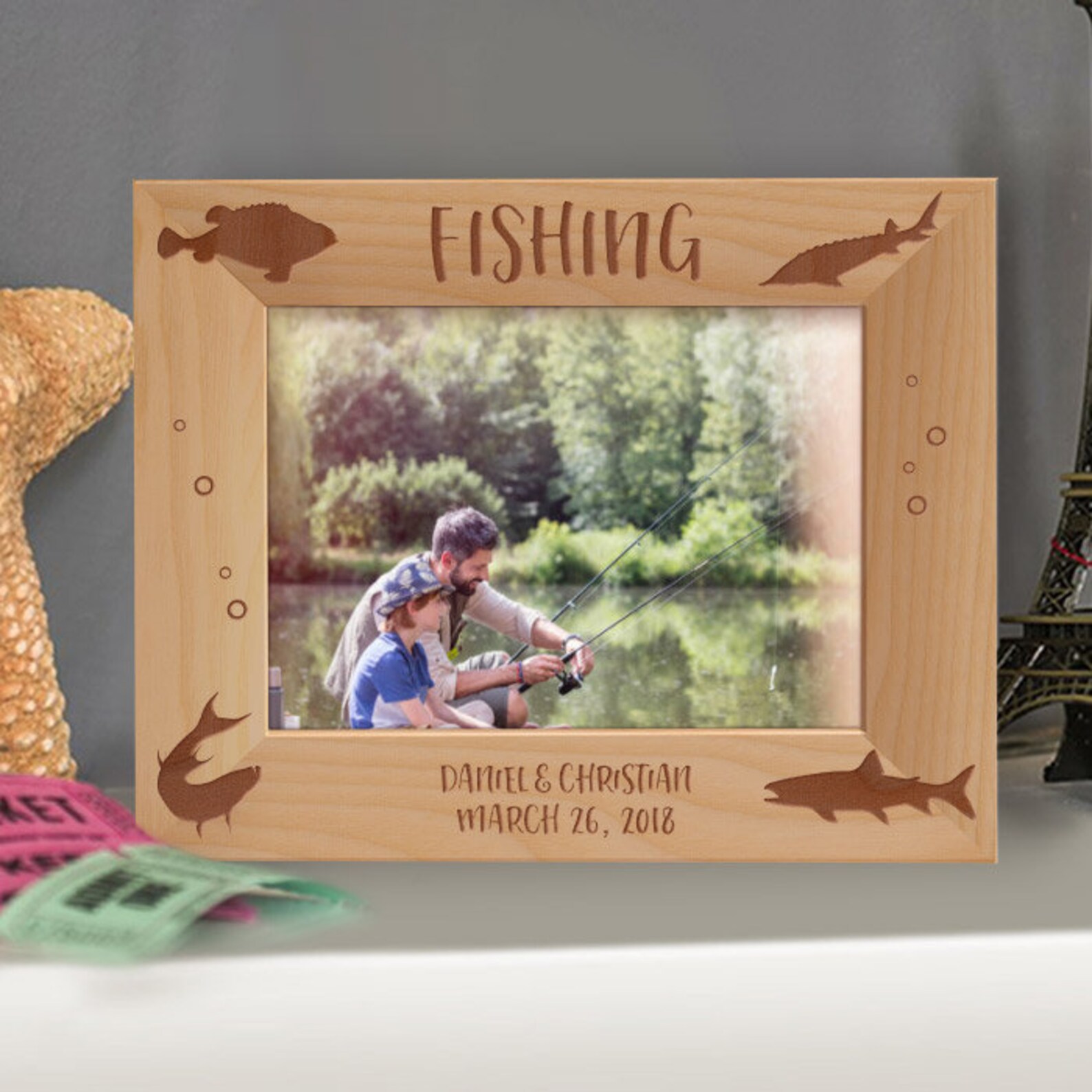 Fishing Picture Frame, Personalized Picture Frame, Fishing Photo Frame ...