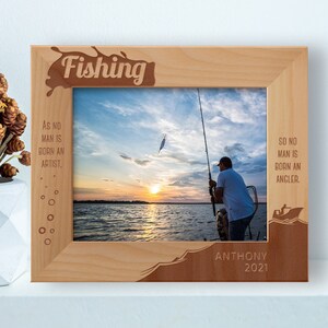 Custom Fishing Picture Frame, Personalized Photo Frame, Engraved Photo ...