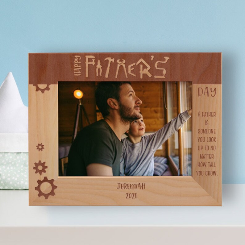 Custom Dad Photo Frame, Personalized Picture Frame, Engraved Picture ...