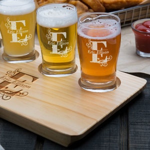 Personalized Beer Flight Set, Customized Unique Wooden Board With ...