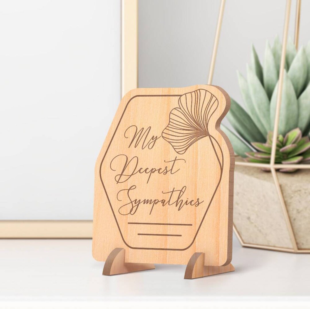Personalized Sympathy Card, Engraved My Deepest Sympathy Card, Monogram ...