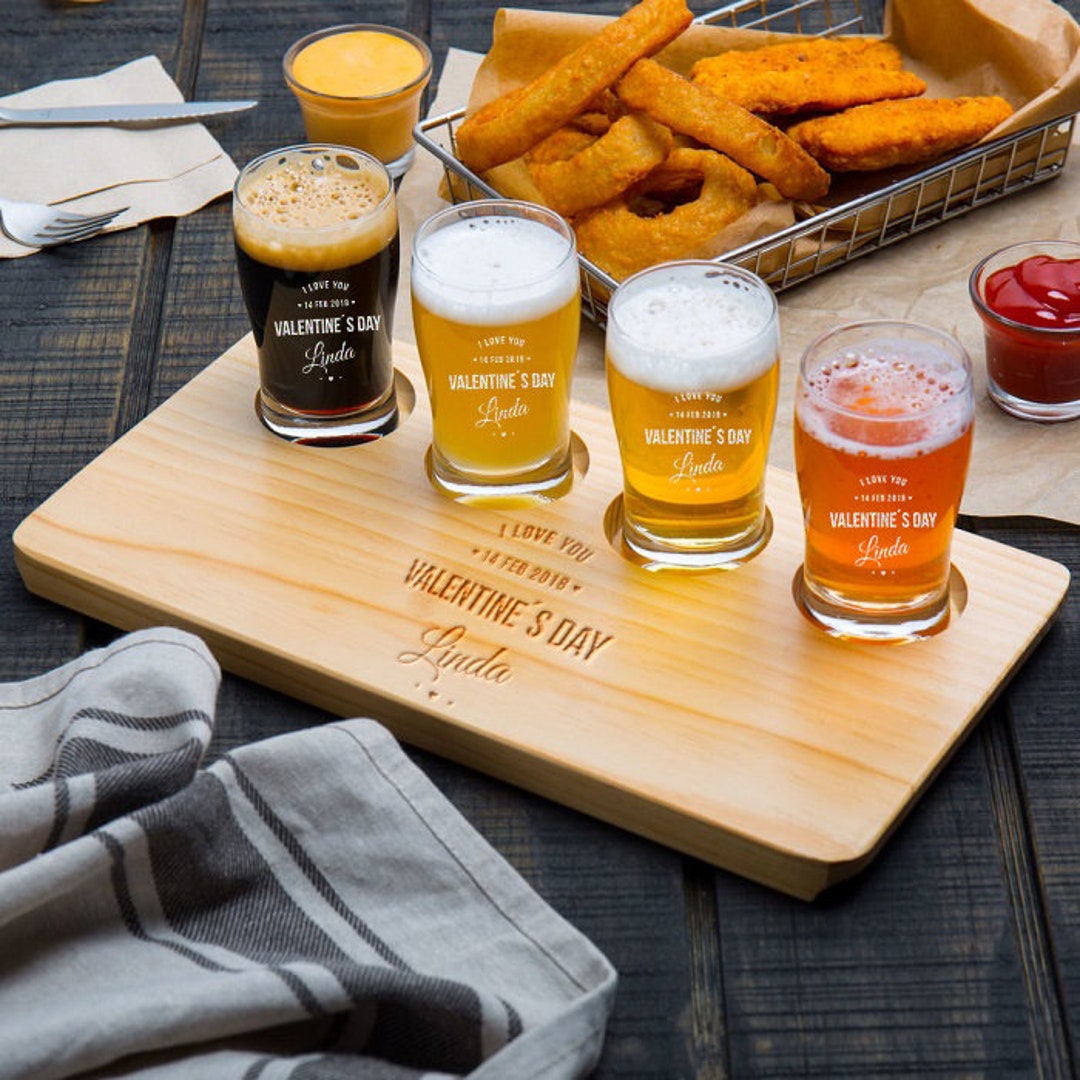 Personalized Flight Set, Customized Beer Flight Set With Board ...