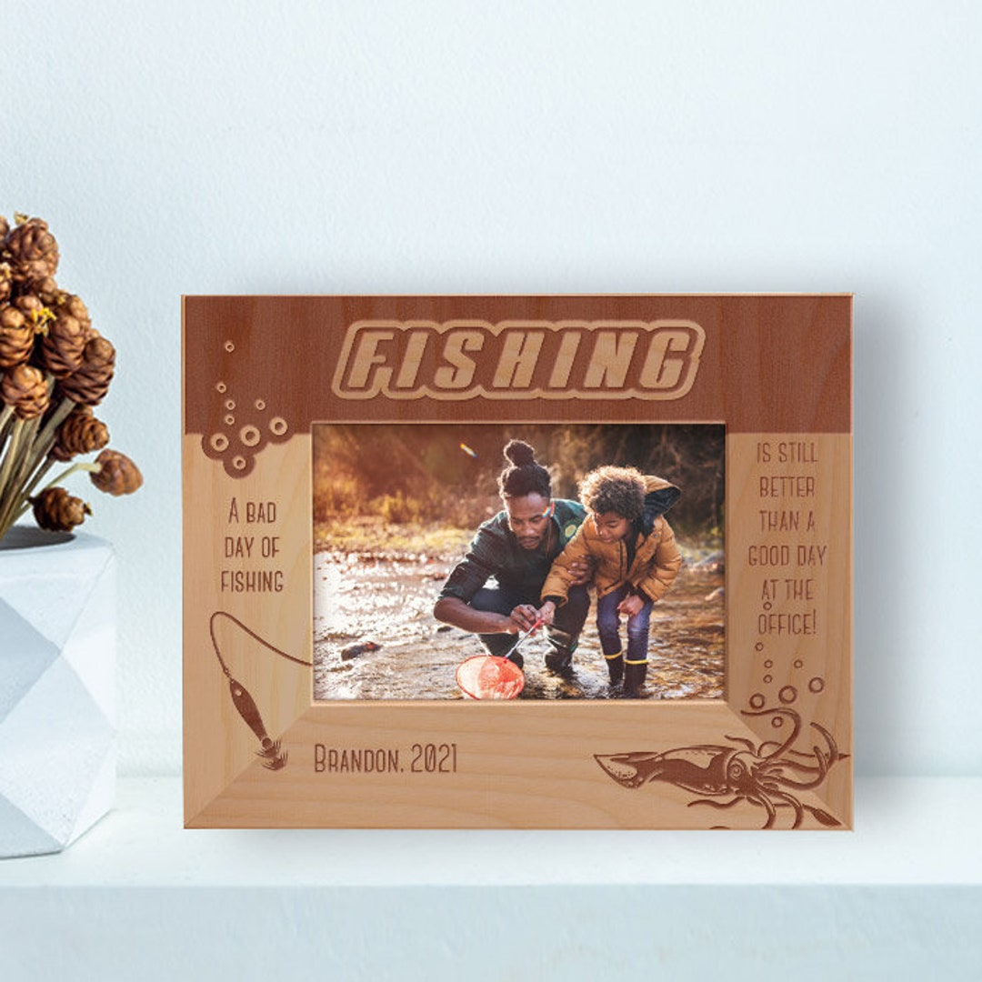 Personalized Fishing Photo Frame, Custom Photo Frame, Engraved Photo ...