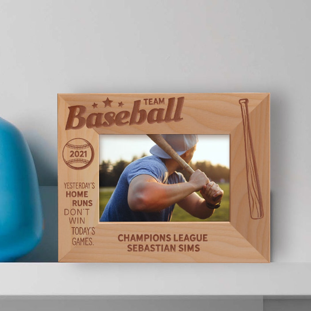 Custom Baseball Picture Frame, Personalized Photo Frame, Engraved Photo ...