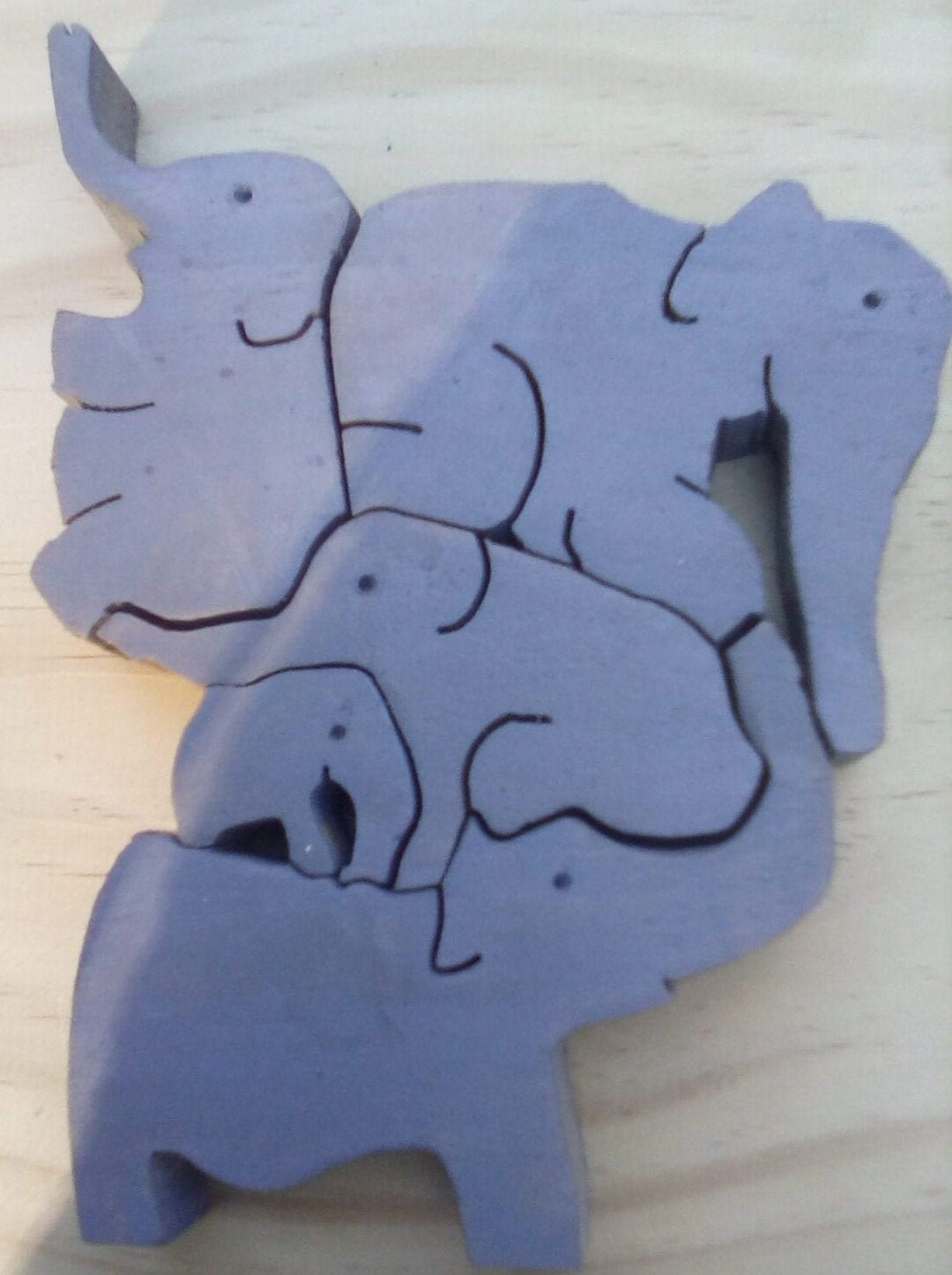 Wood Puzzle 5 Stacking Elephants - Etsy