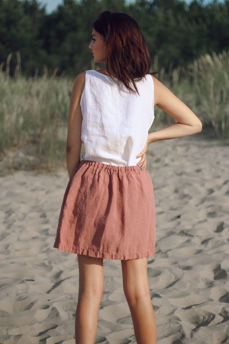 Linen Skirt Tyler.linen Mini Skirt, Short Skirt , Natural Linen Skirt ...