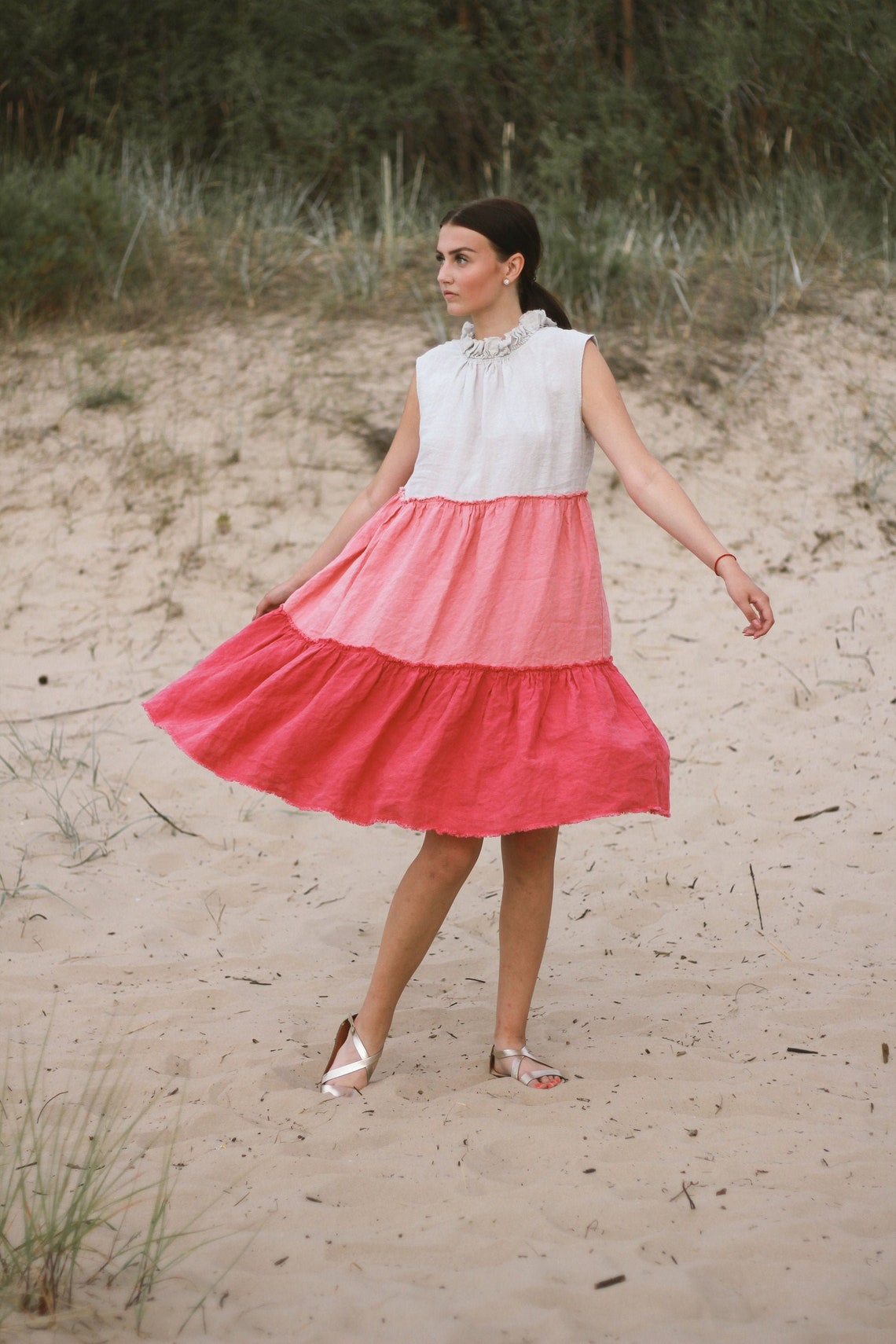 Linen Dress CAPRI , Knee Length Dress Women, Maternity Dress ,linen ...