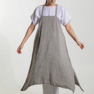 Linen Pinafore Dress LINDA . Linen Tunic Dress. Linen Slip Dress ...
