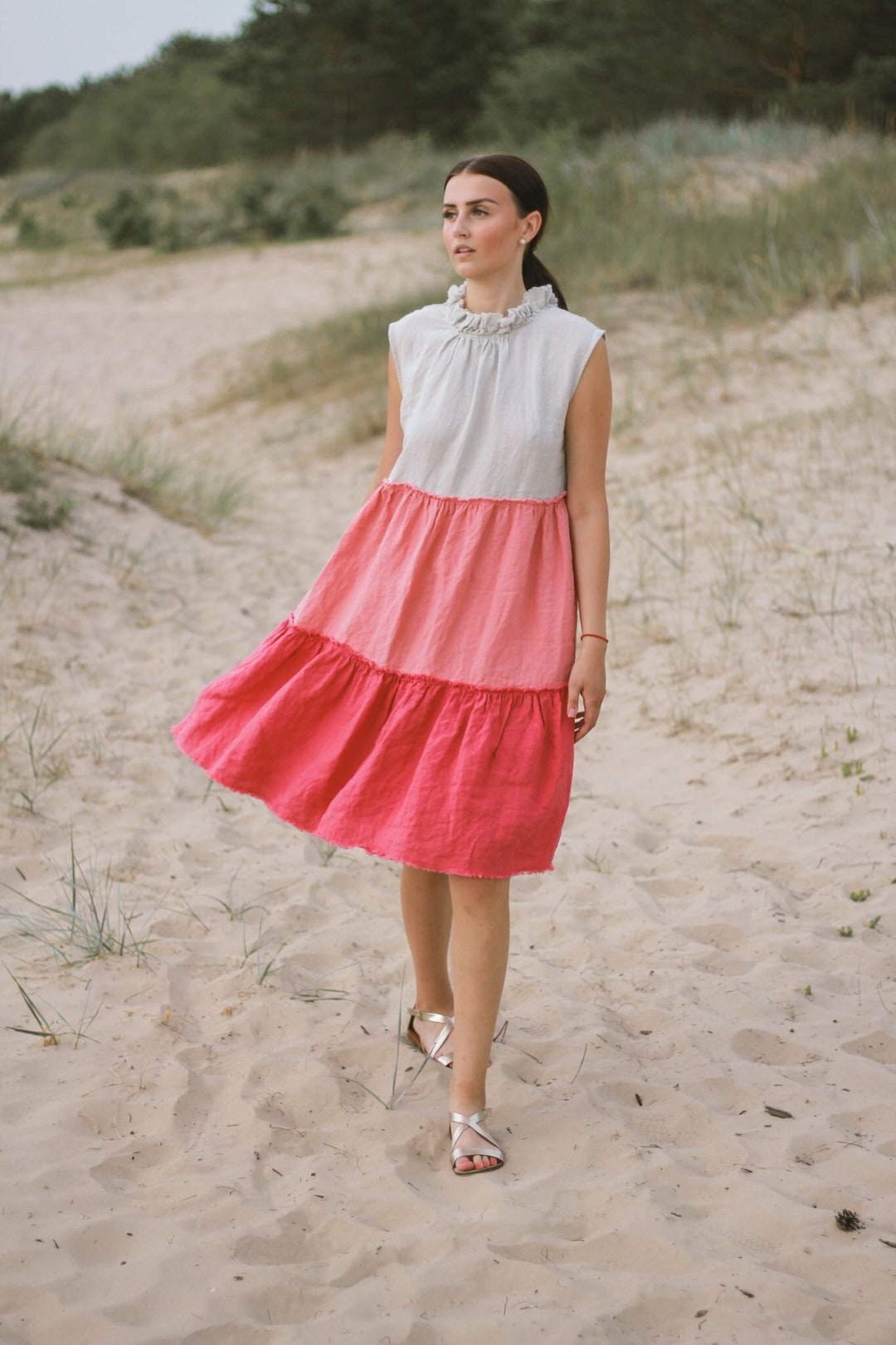 Linen Dress CAPRI , Knee Length Dress Women, Maternity Dress ,linen ...