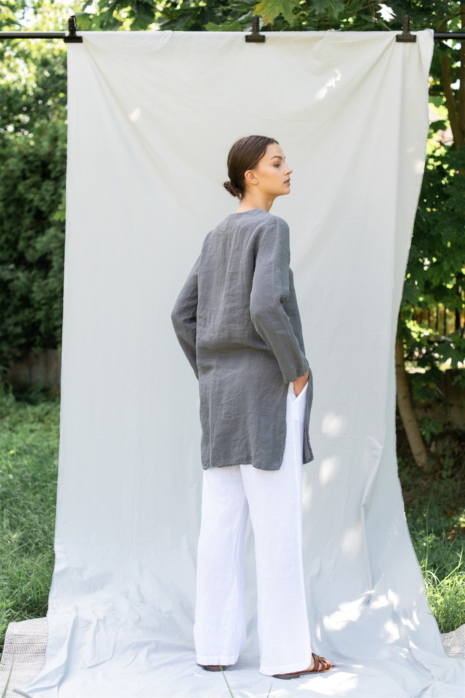 Linen Tunic Shirt SHADE Linen Tunic Dress for Women Linen - Etsy