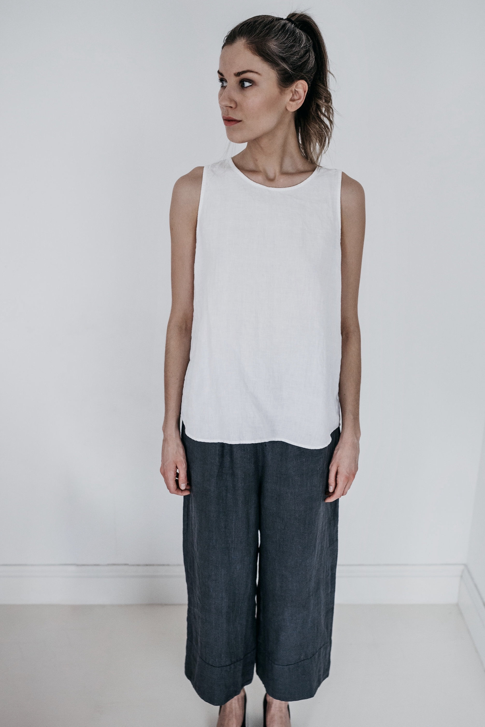 Linen Tank Top PETRA, Linen Shirt for Women, Plus Size Shirt, Tunic ...