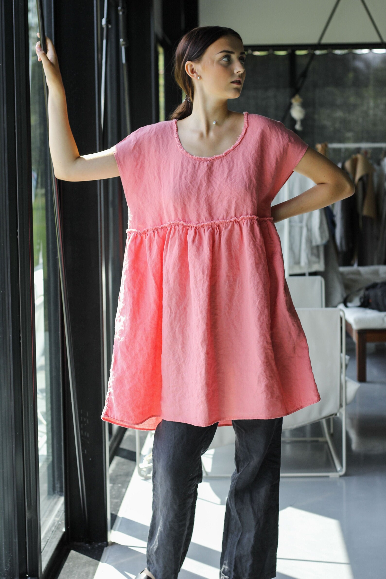 Linen Dress LOLA Linen Tunic Dress for Women Linen Tunic - Etsy