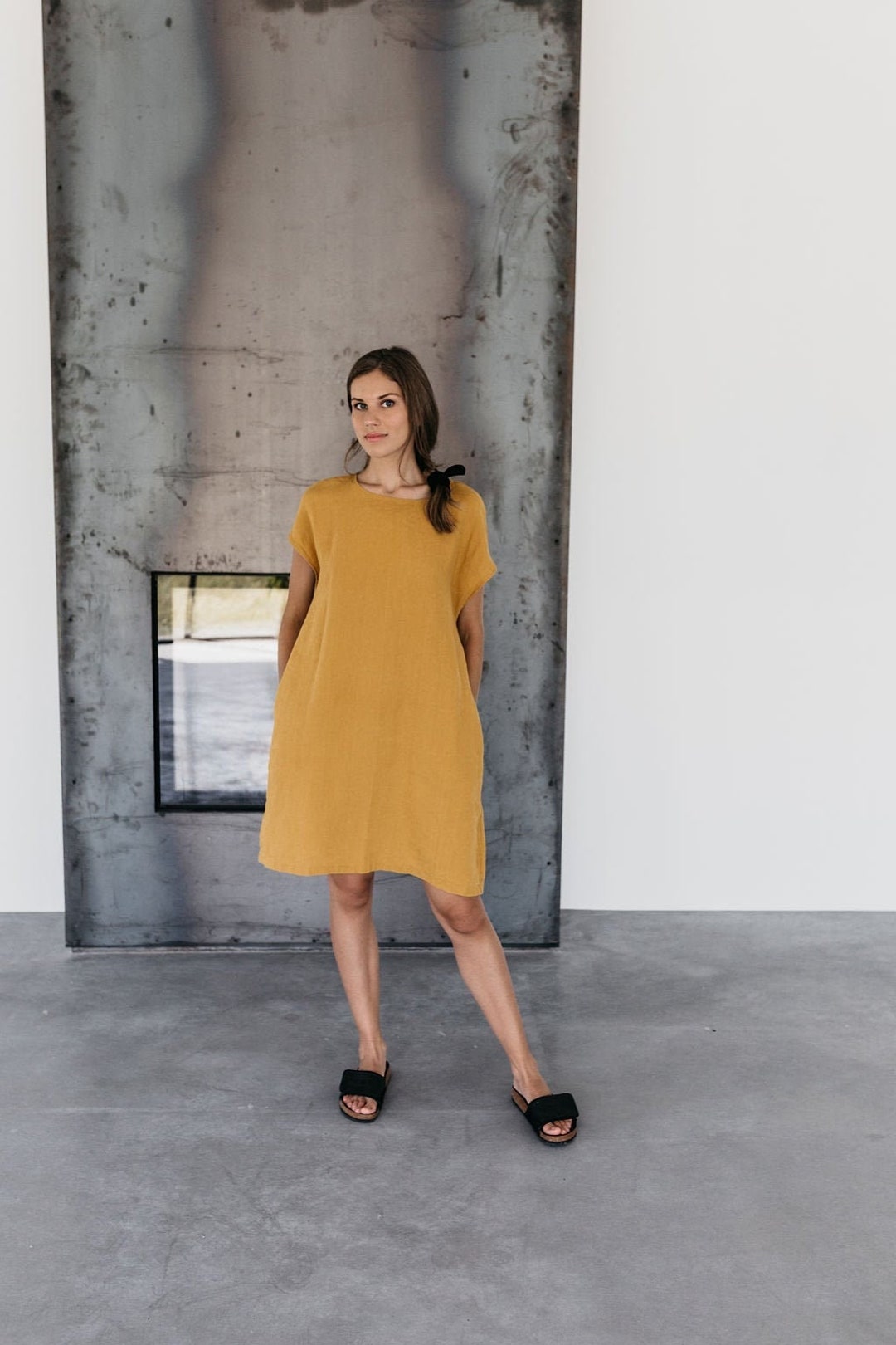 Linen Dress ALICE . Short Linen Dress . Linen Tunic Dress - Etsy