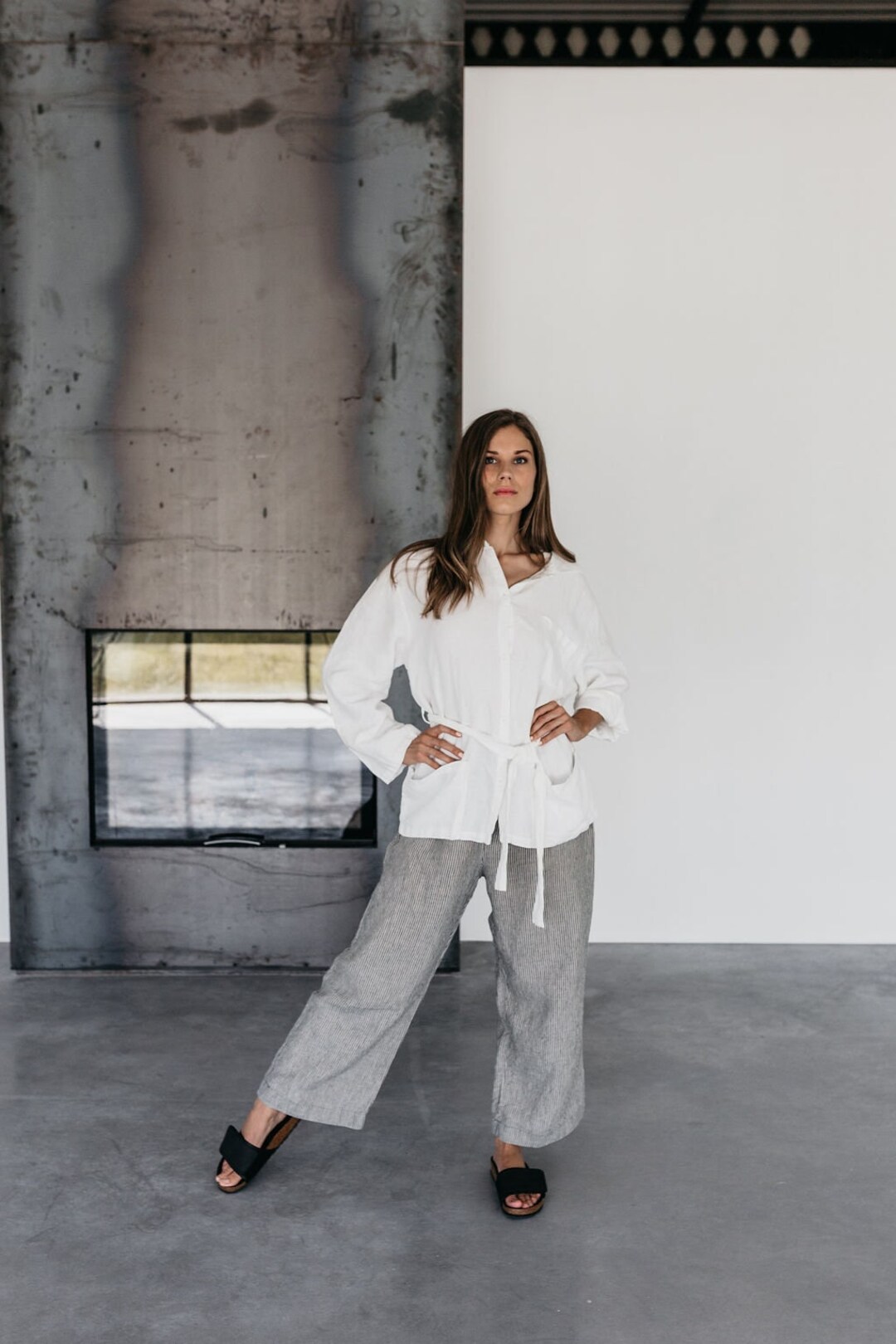 White Linen Shirt LIANE. Linen Shirt Women Long Sleeves Shirt - Etsy