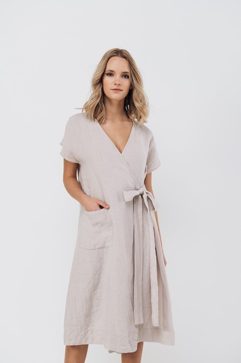 Linen Wrap Dress BROOKLYN. Linen Wrap Dress .linen Summer - Etsy