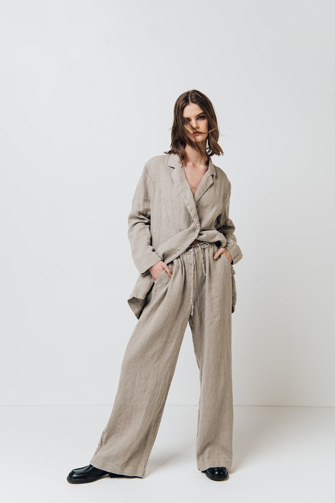 Linen Pants RAW, Straight Cut Heavy Linen Trousers With Pockets - Etsy