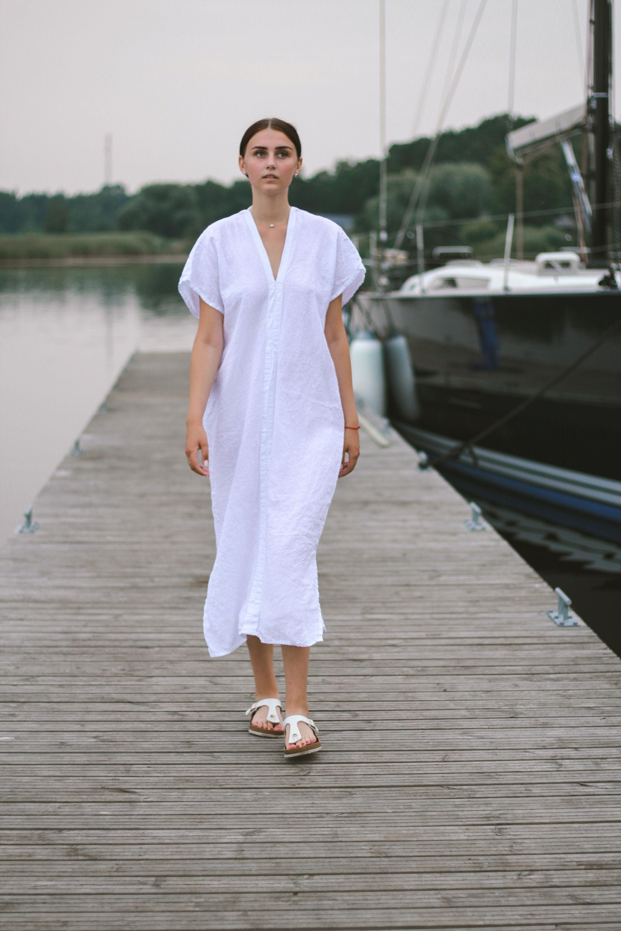 Long Linen Dress CIARA . Summer Linen Dress. Linen Tunic Dress ...