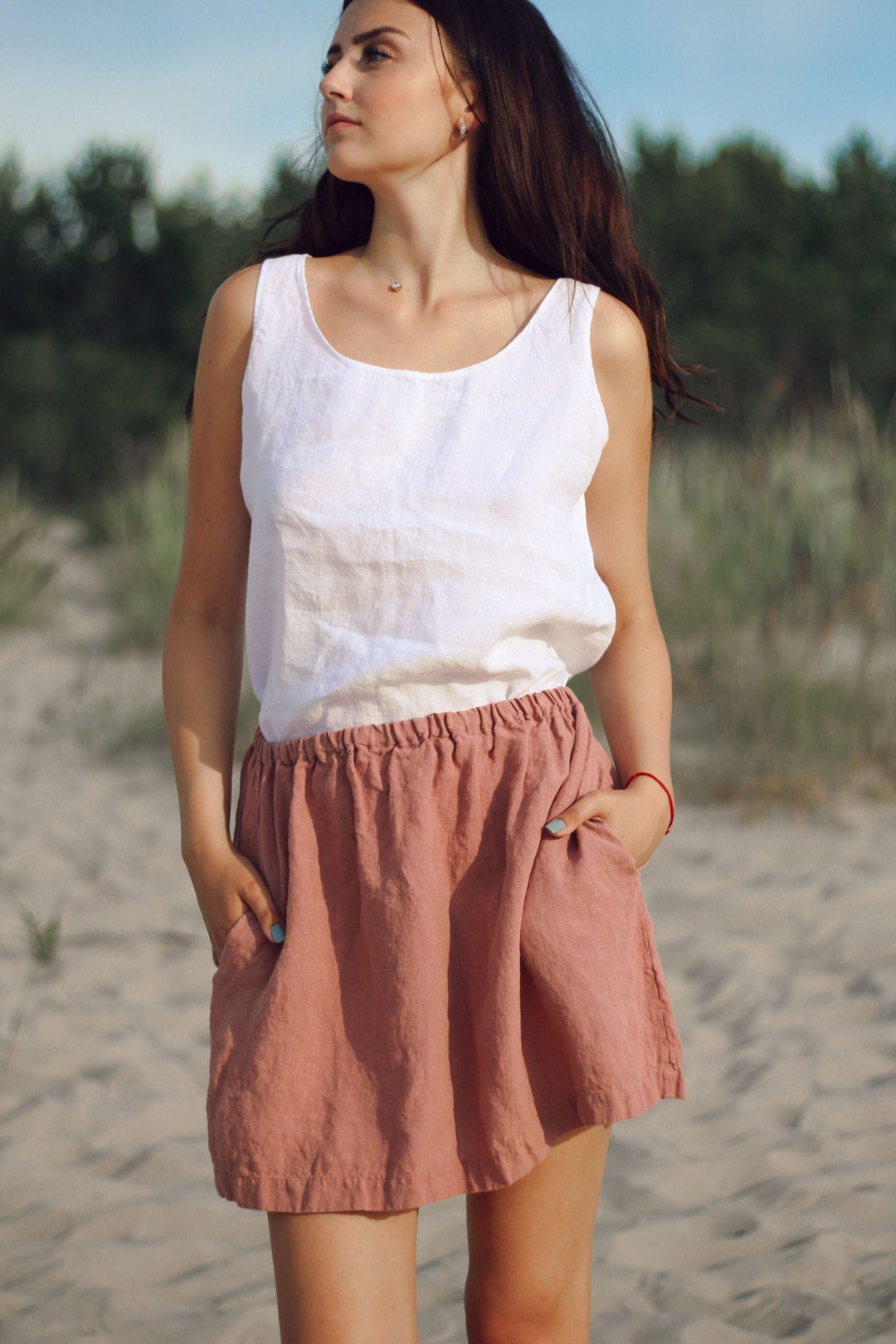 Linen Skirt Tyler.linen Mini Skirt, Short Skirt , Natural Linen Skirt ...