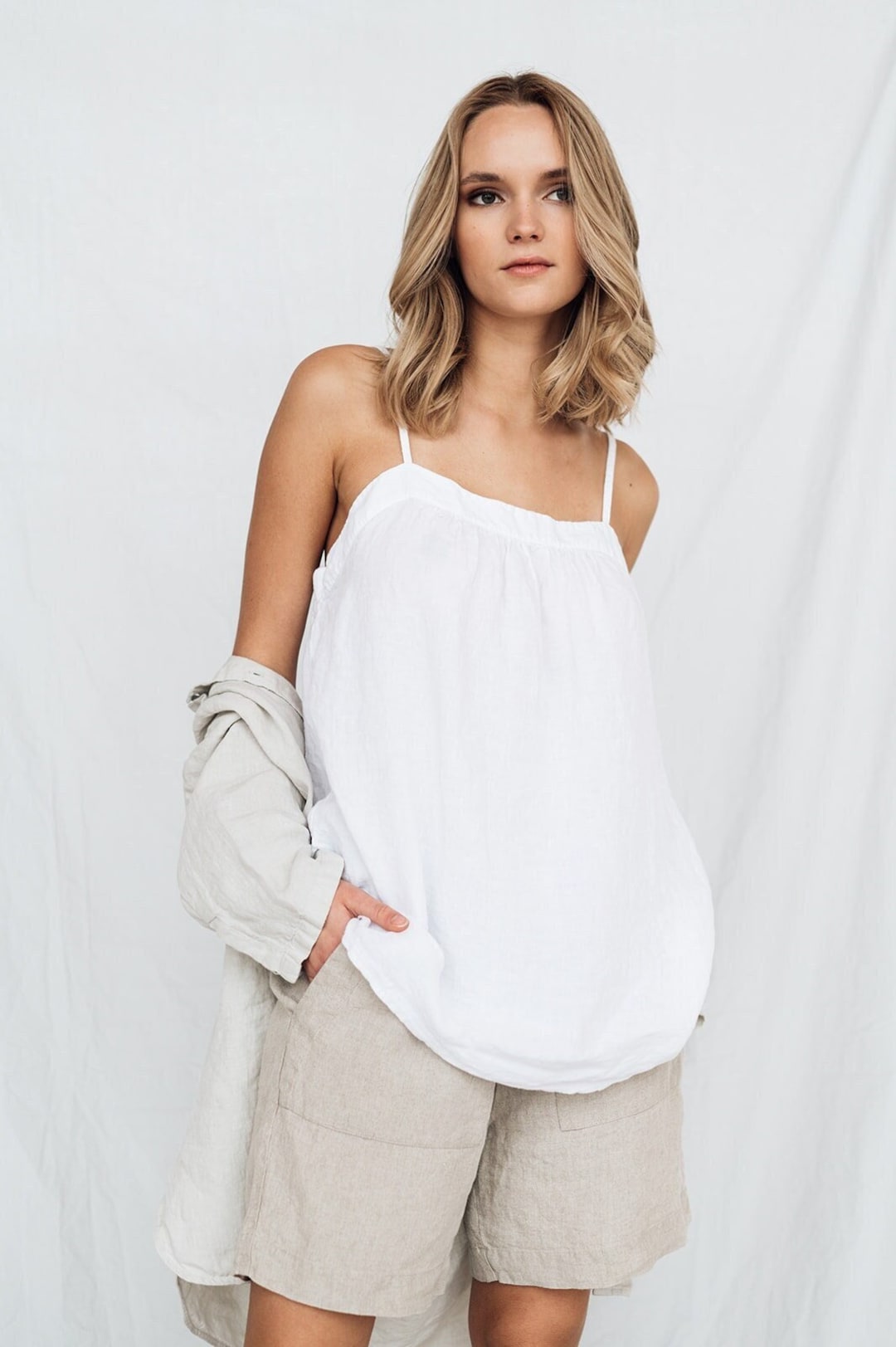 Linen Cami Top BALI , Linen Top and Linen Shorts, Slip Top, Pajamas Set ...