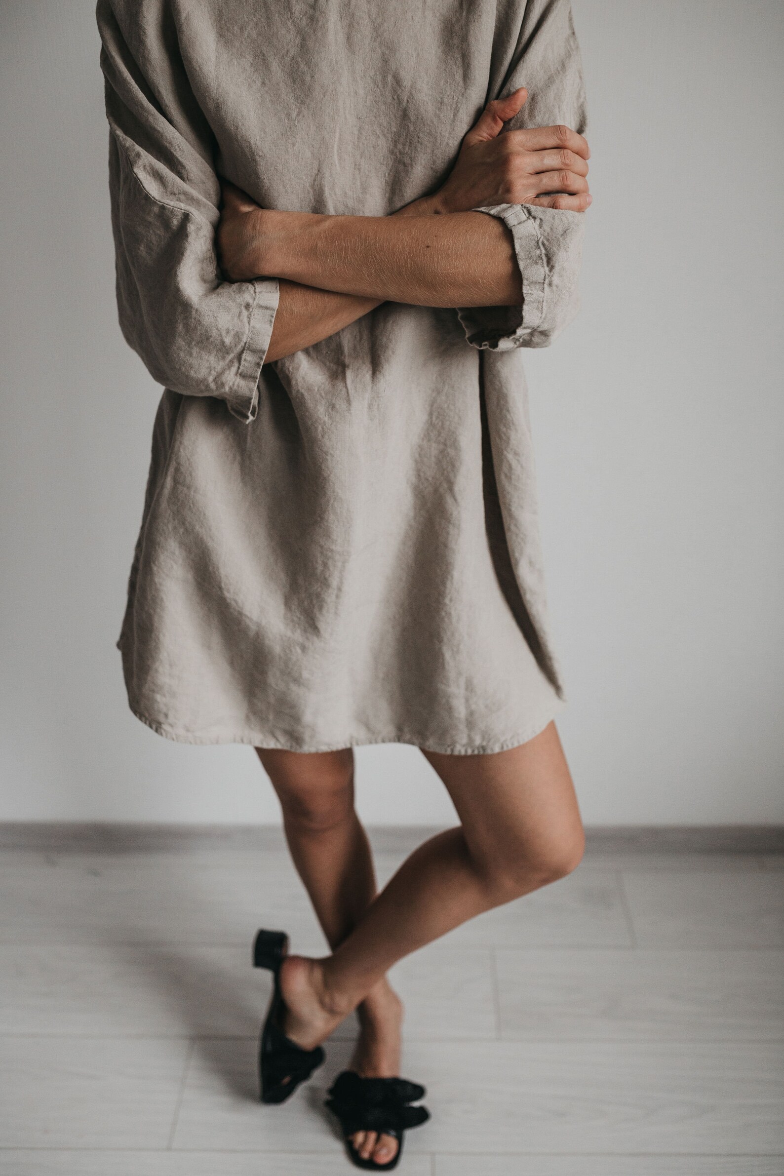 Linen Dress VANESSA PLUS. Short Linen Dress.. Linen Tunic | Etsy