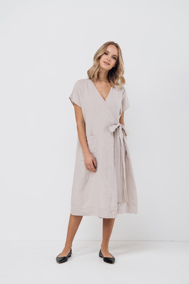 Linen Wrap Dress BROOKLYN. Linen Wrap Dress .linen Summer - Etsy