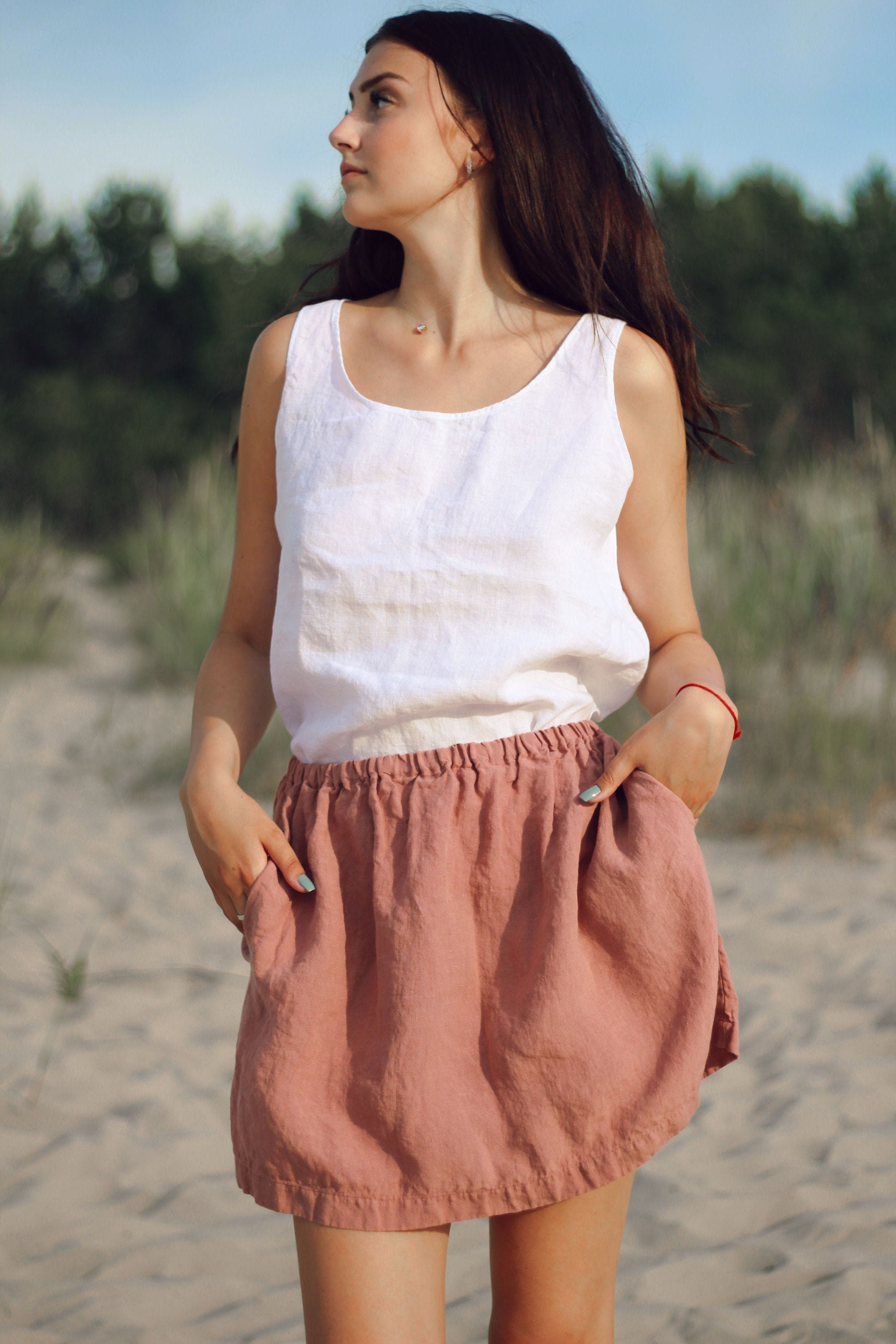 Linen Tank Top AMANDA Linen Shirt for Women Plus Size - Etsy