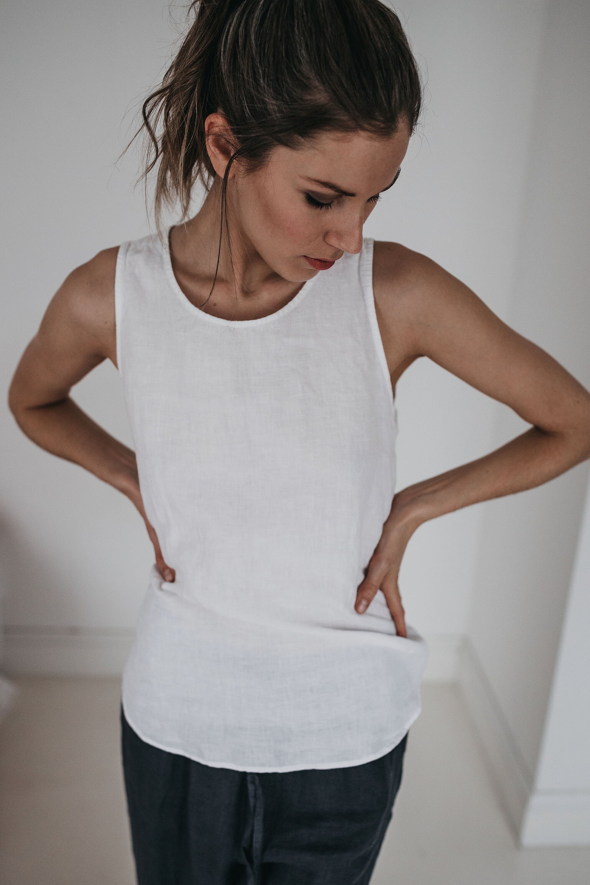 Linen Tank Top PETRA Linen Shirt for Women Plus Size Shirt | Etsy