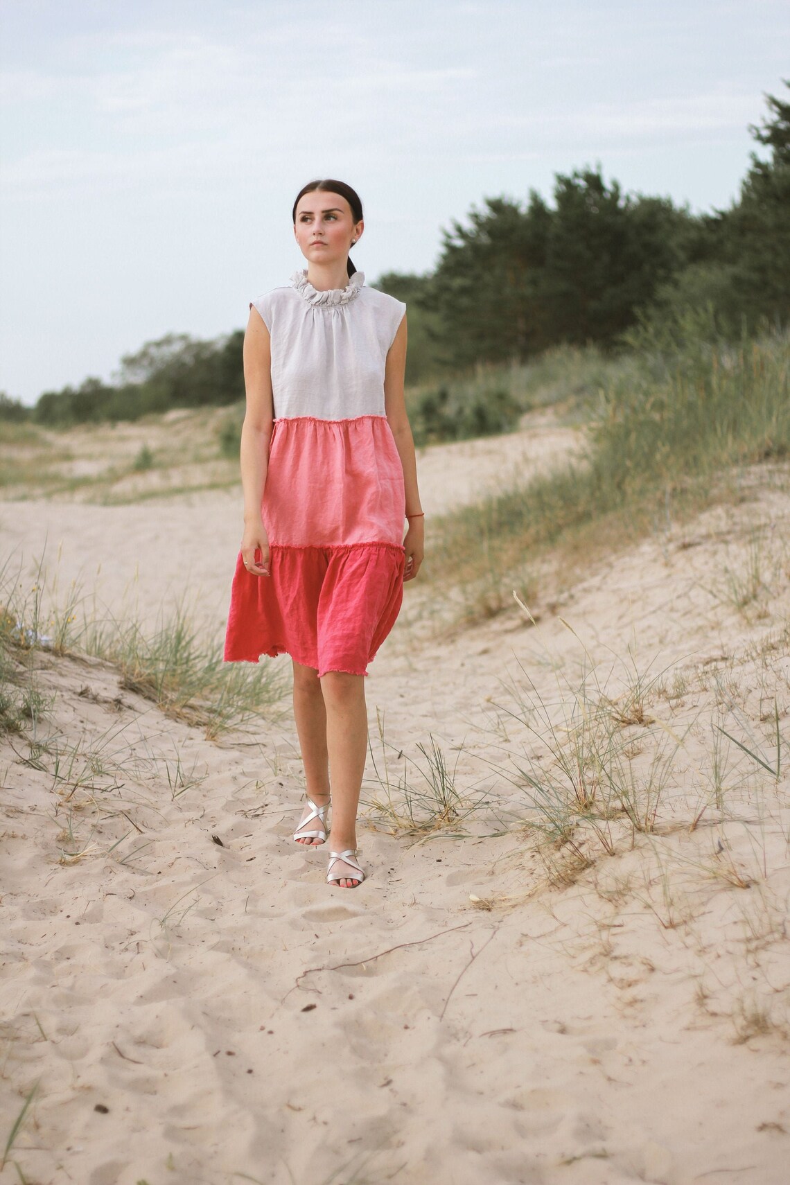 Linen Dress CAPRI , Knee Length Dress Women, Maternity Dress ,linen ...
