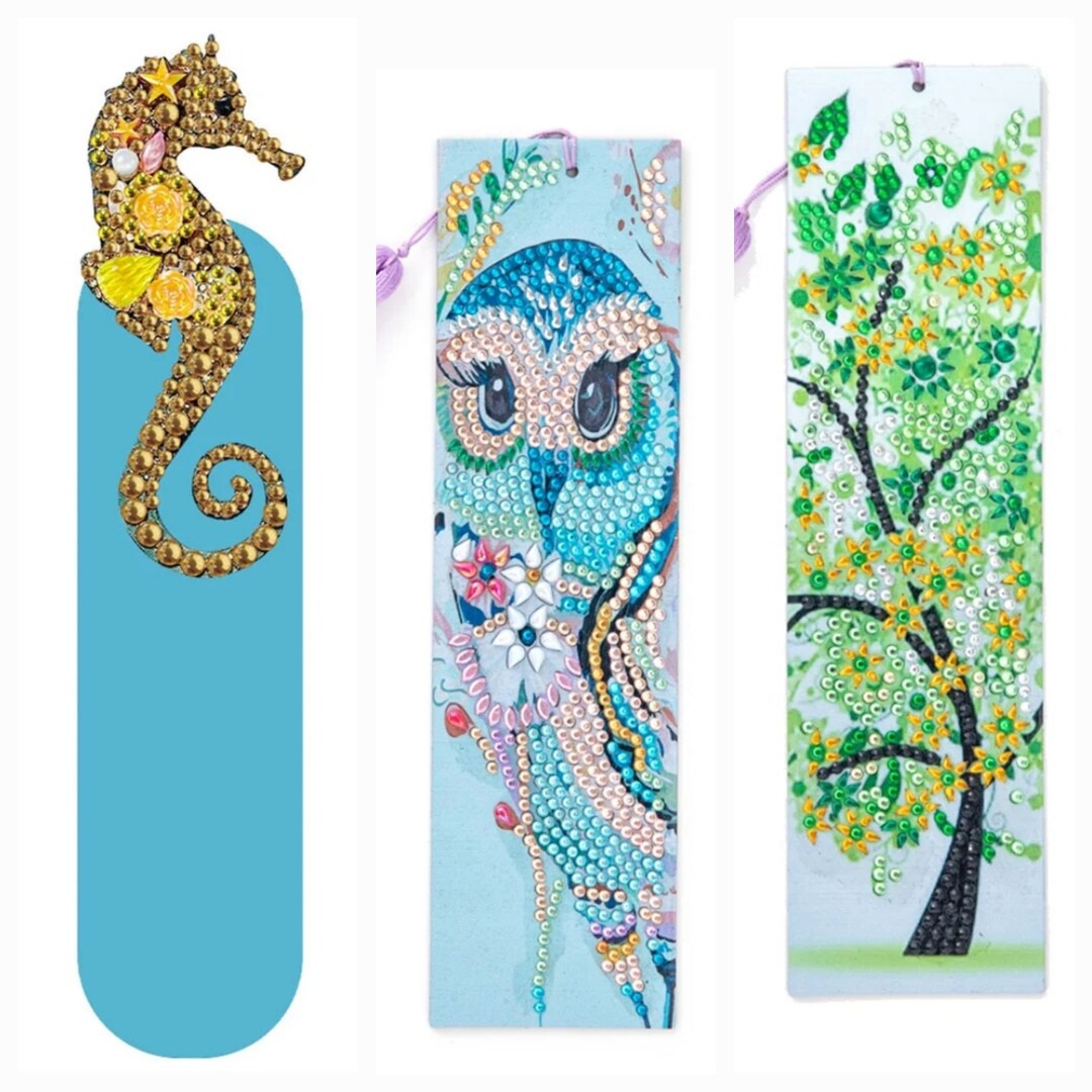 Diamond Painting Bookmark Kits, Diamond Painting Faux Leather Bookmarks ...