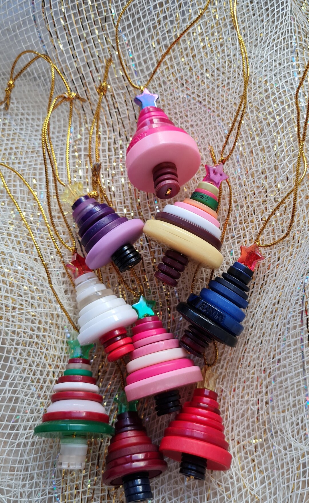 Buttons Christmas Tree Ornaments, Handmade Christmas Decorations, Home ...