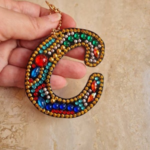 Initial Letter Key Chain Diamond Painting, Completed Diamond Painting ...