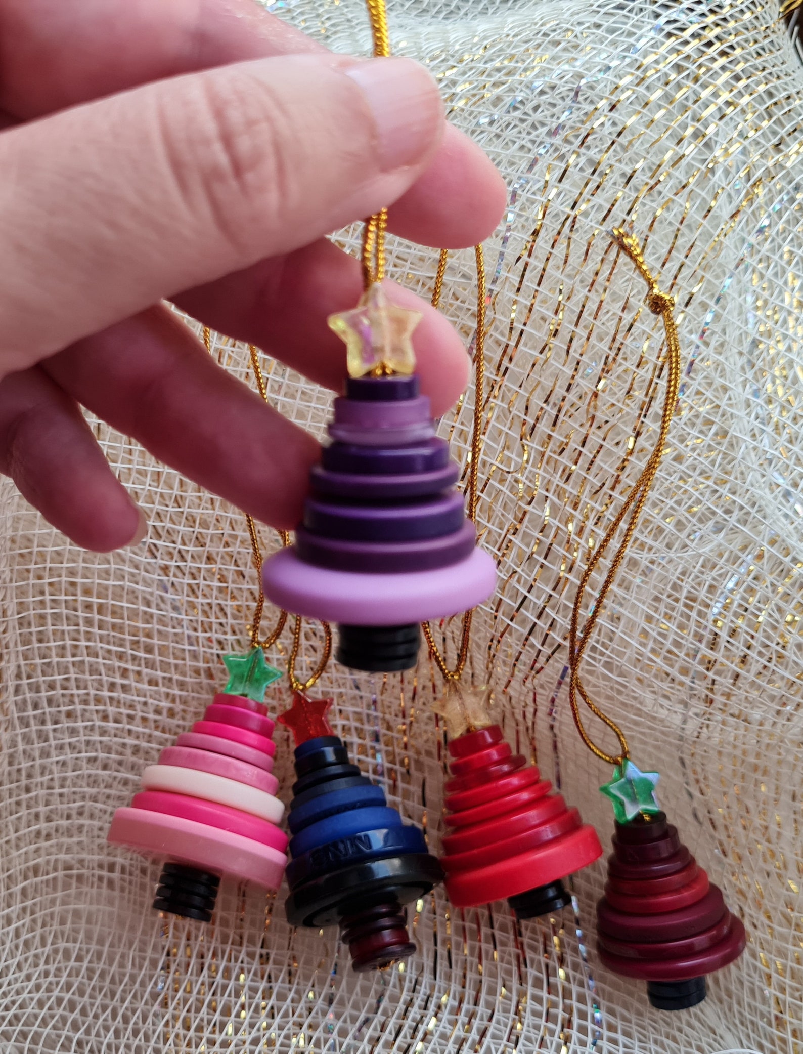 Buttons Christmas Tree Ornaments, Handmade Christmas Decorations, Home ...