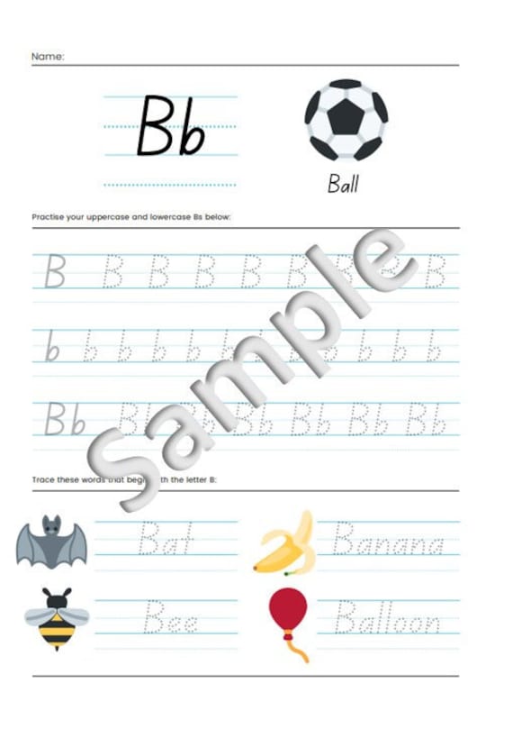 A to Z Worksheets ABC Writing Practice Worksheets for - Etsy