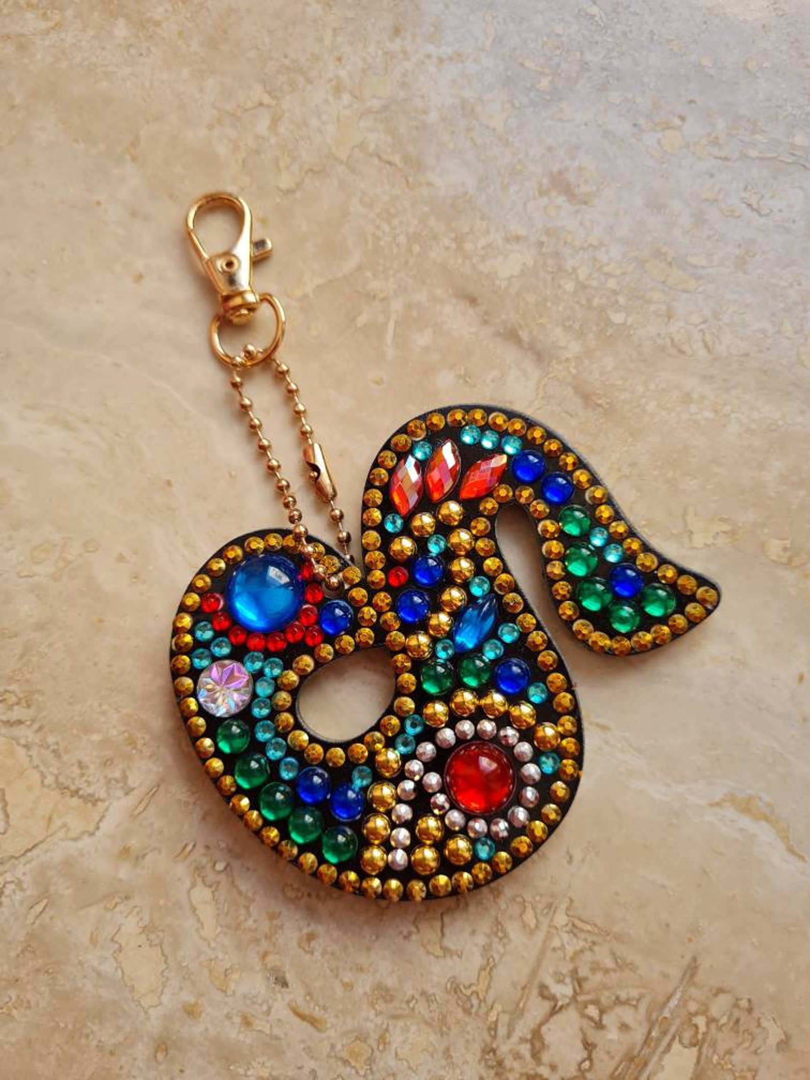 Initial Letter Key Chain Diamond Painting, Completed Diamond Painting ...