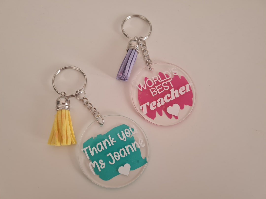 Teacher Appreciation Gift, Acrylic Round Keyrings, Keychains With ...