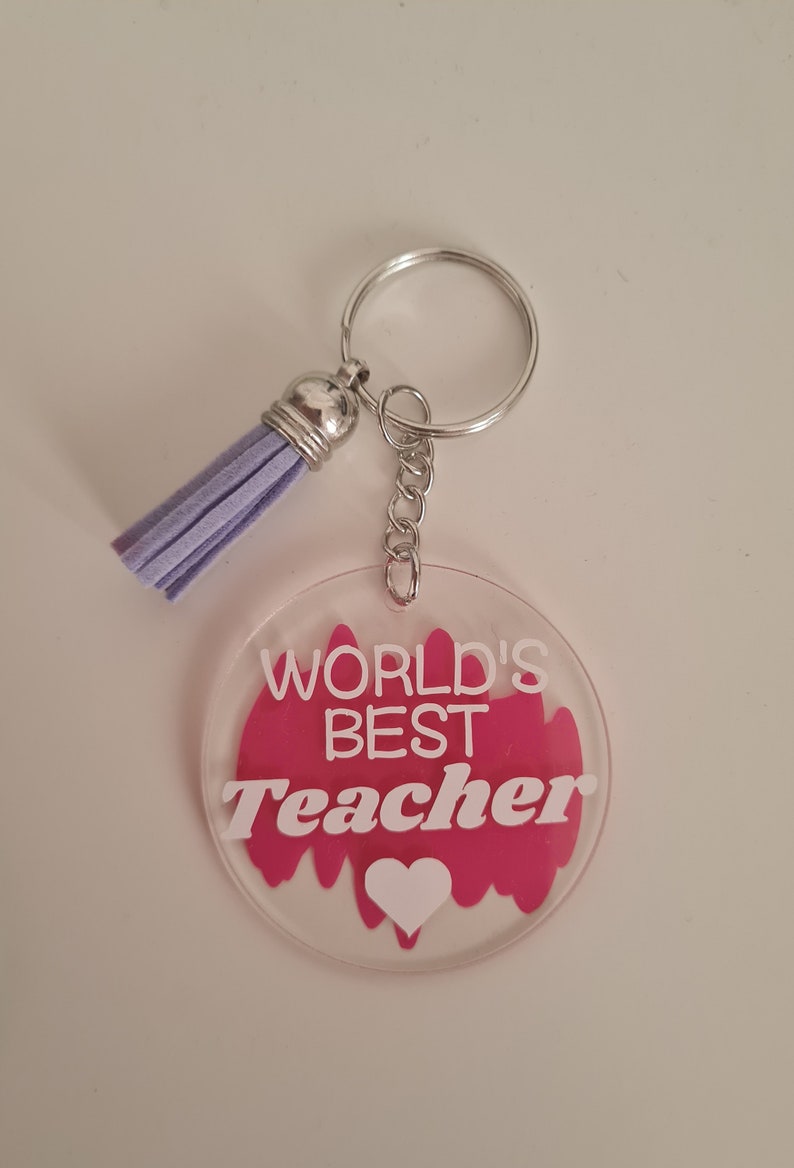 Teacher Appreciation Gift, Acrylic Round Keyrings, Keychains With ...