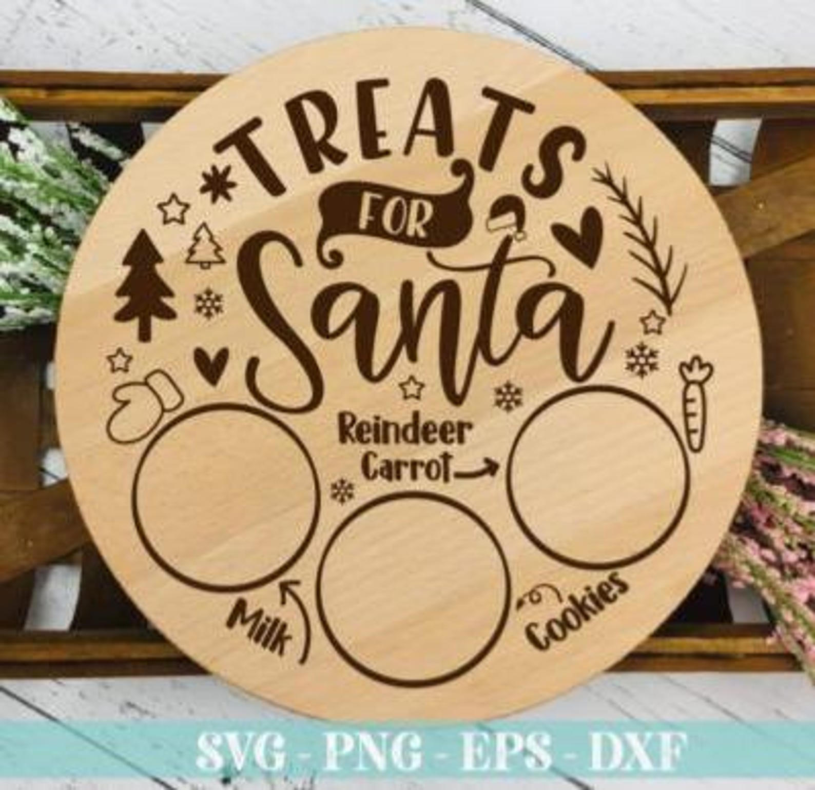 Dear Santa Tray Bundle | 6 Santa Plate and Milk and Cookies Designs ...