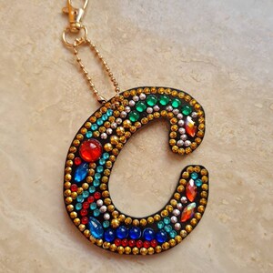 Initial Letter Key Chain Diamond Painting, Completed Diamond Painting ...