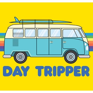 Day Tripper Camper Van Retro Rainbow Art Print Available in A4 or A3 ...